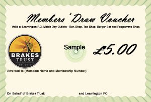 Members’ Draws at home games – Brakes Trust